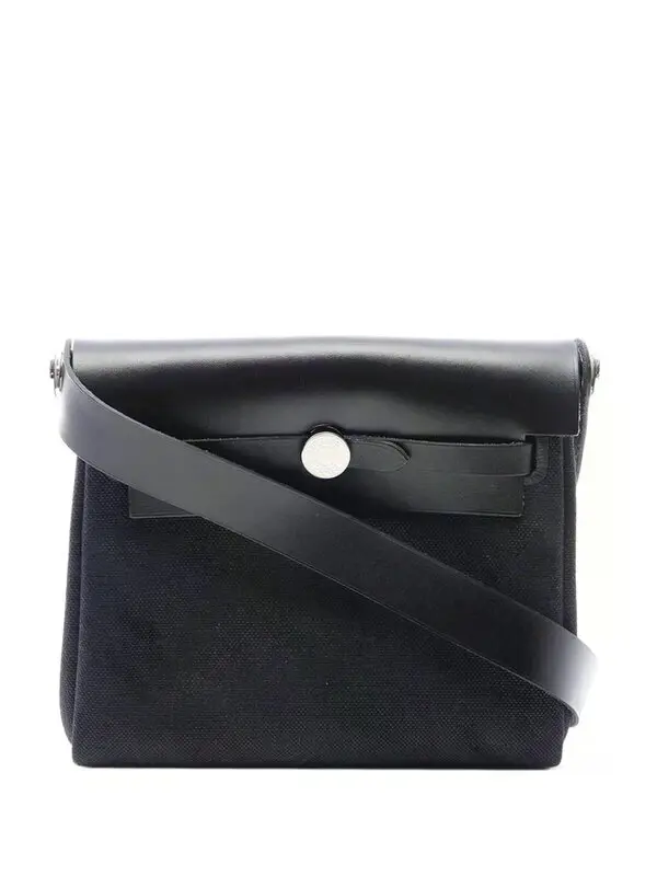 Hermès 2026 Military Toile And Vache Hunter Herbag Zip 20 Crossbody Bag - Black