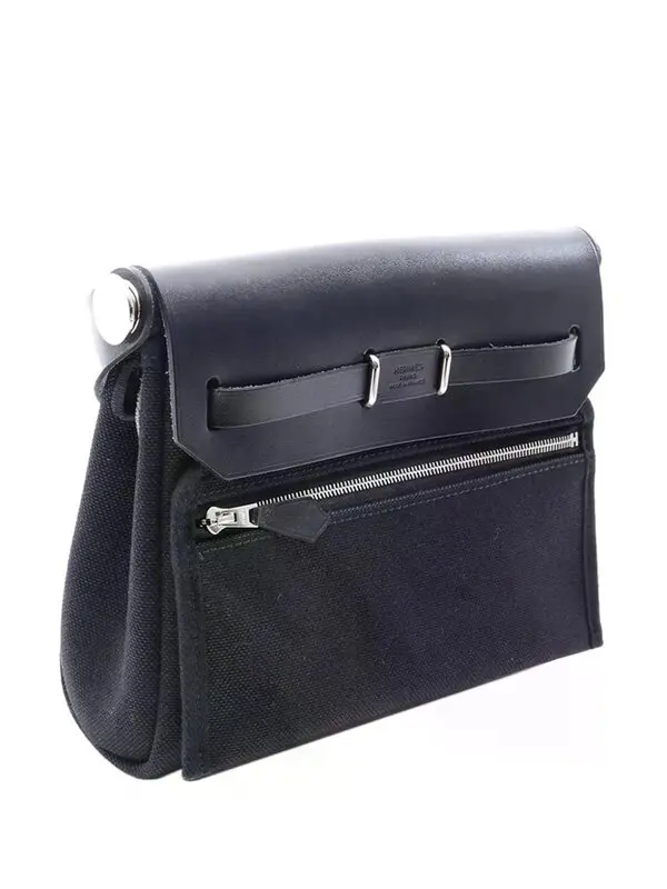 Hermès 2026 Military Toile And Vache Hunter Herbag Zip 20 Crossbody Bag - Black