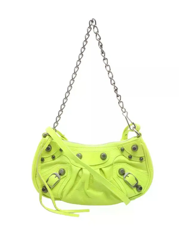 Balenciaga 2020-2026 Lambskin Motocross Le Cagole Xs Crossbody Bag - Yellow