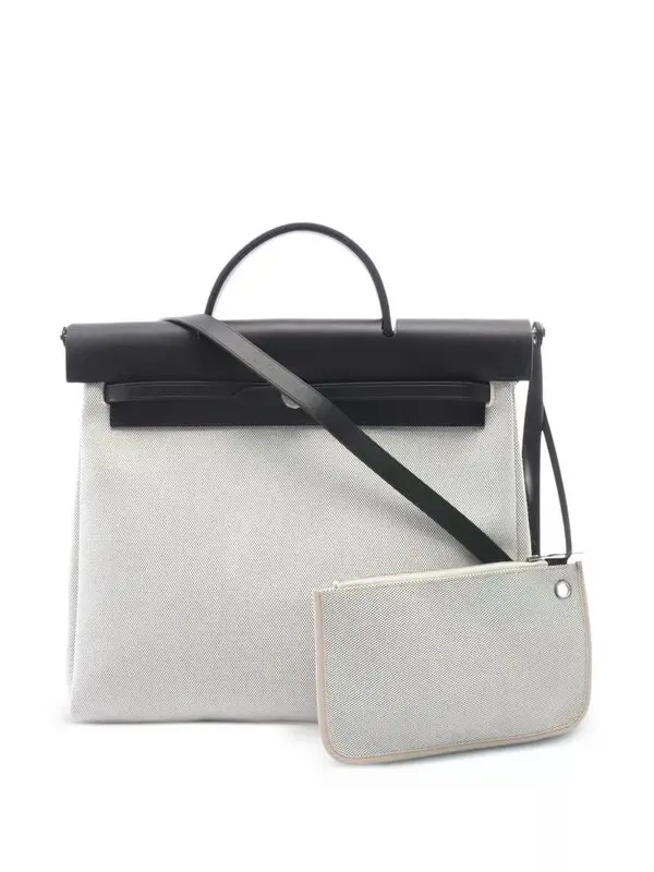 Hermès Canvas Herbag Zip Tote Bag - Grey