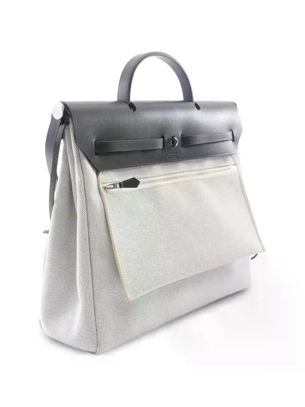 Hermès Canvas Herbag Zip Tote Bag - Grey