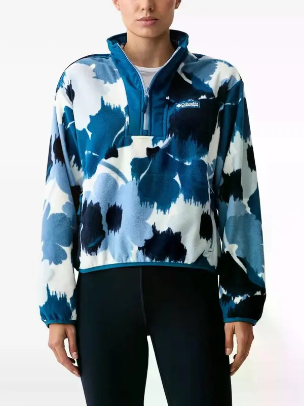 Columbia Sequoia Grove Floral-print Quarter-zip Sweatshirt - Blue