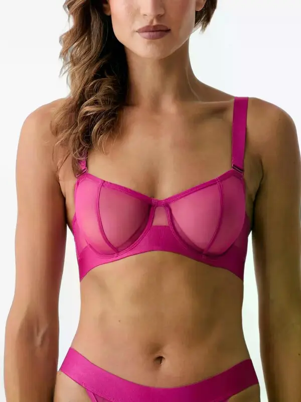Dkny Sheer-panelled Underwired Bra
