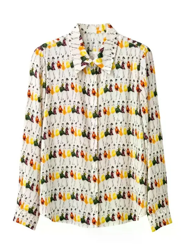Alice + Olivia Graphic-print Long-sleeve Shirt