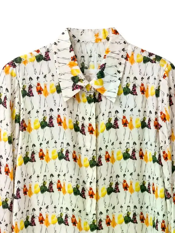 Alice + Olivia Graphic-print Long-sleeve Shirt