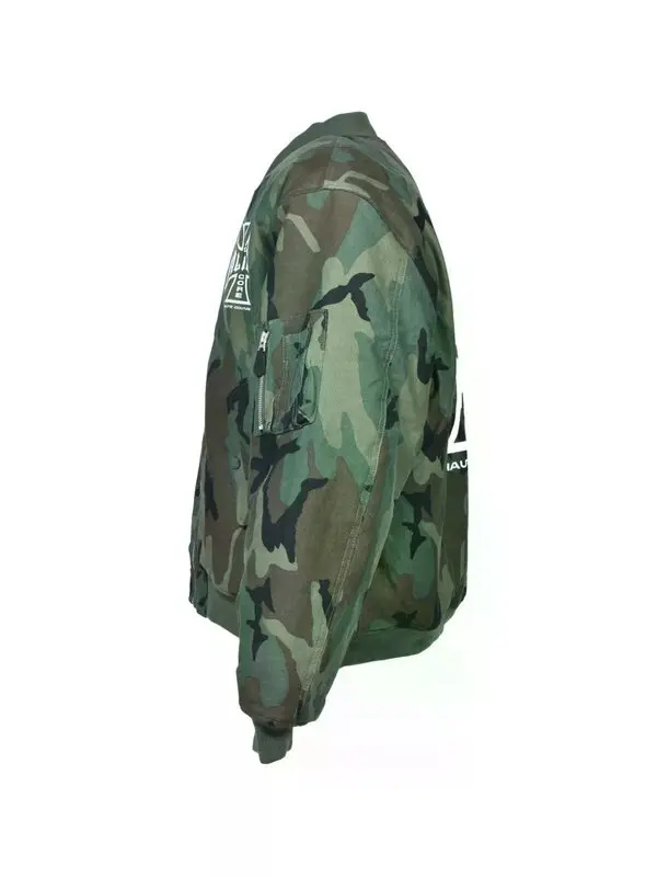 ALICE HOLLYWOOD Camouflage Print Logo Bomber Jacket