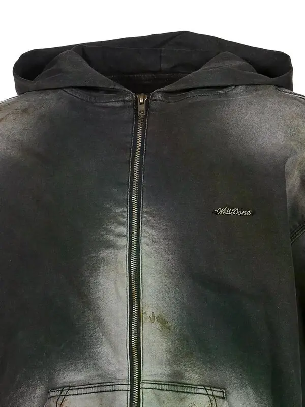 We11Done Dirty-wash Zip-up Hoodie
