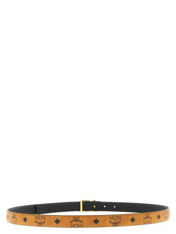 Mcm Logo Buckle Belt