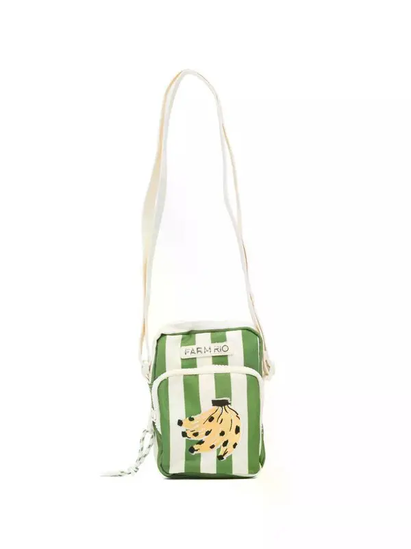 Farm Rio Striped Banana Tropical Mini Bag - Green
