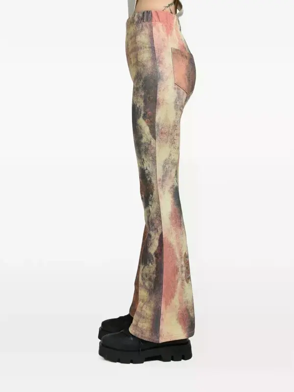 VIVAMUS Earth Tie-dye Flared Trousers