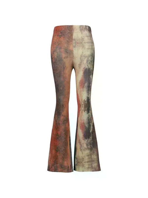 VIVAMUS Earth Tie-dye Flared Trousers