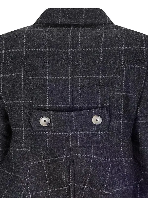 Vaquera Checked Double-breasted Wool Jacket - Grey