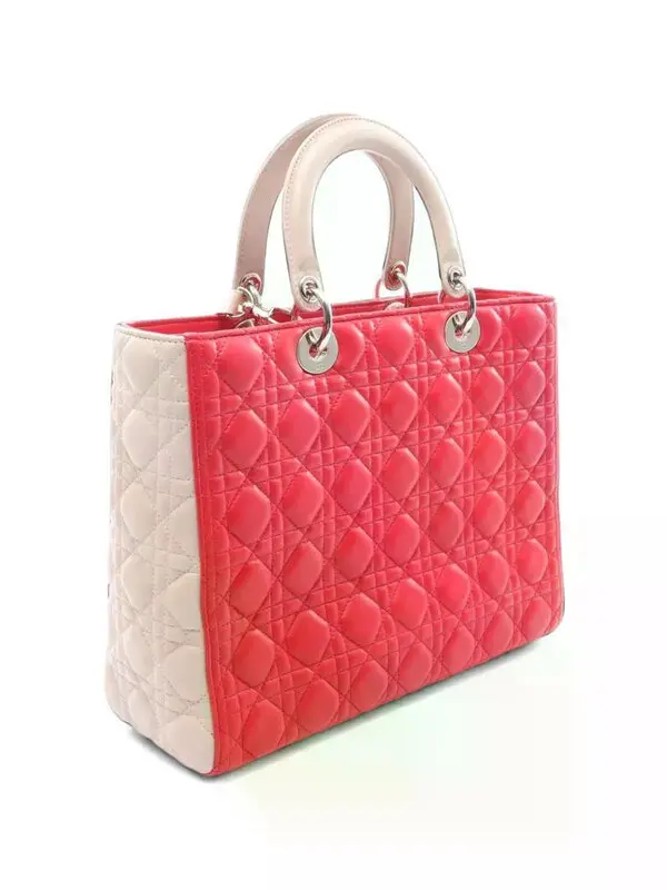Dior 2010s Lady Cannage Tote Bag - Red
