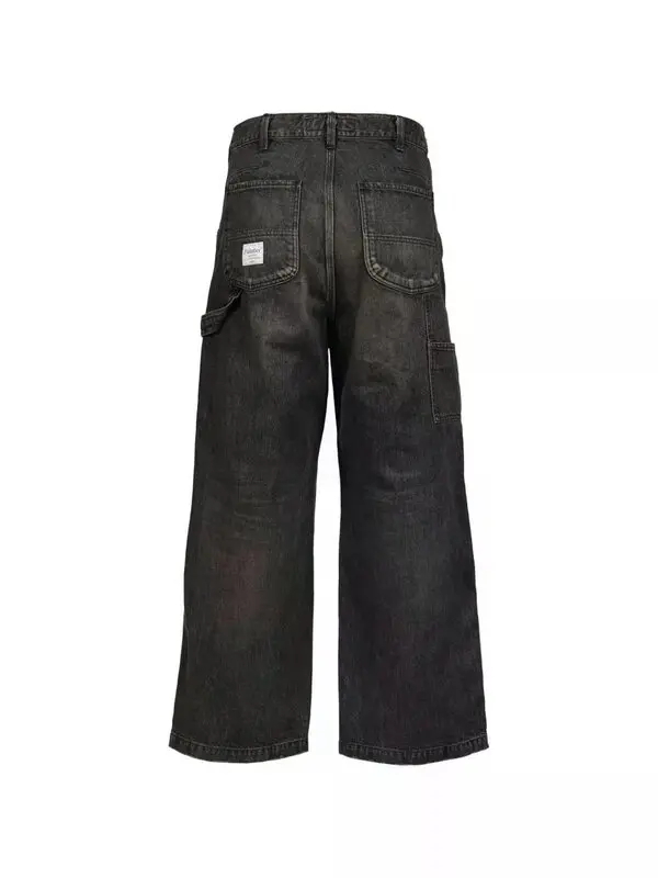 DAIRIKU Washed Double-knee Jeans