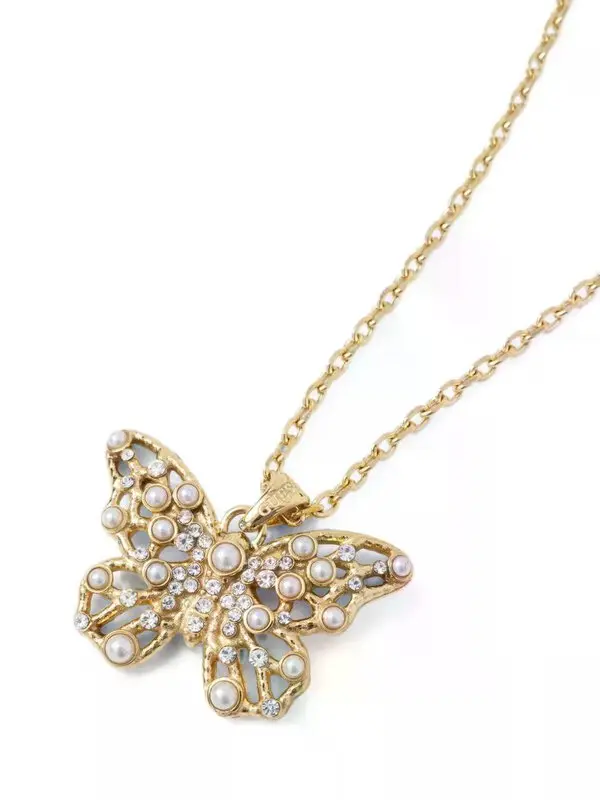 Guess Crystal-embellished Butterfly Necklace