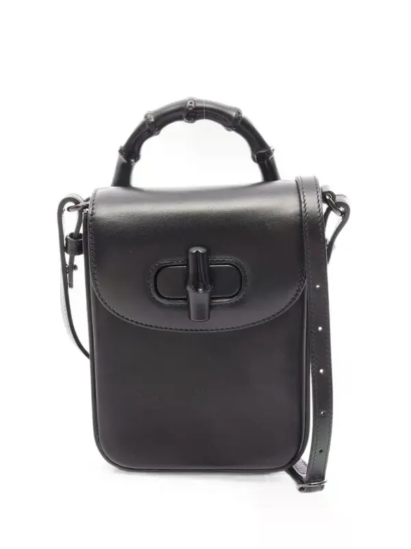 Gucci 2010s Bamboo 2way Cross Body Bag - Black
