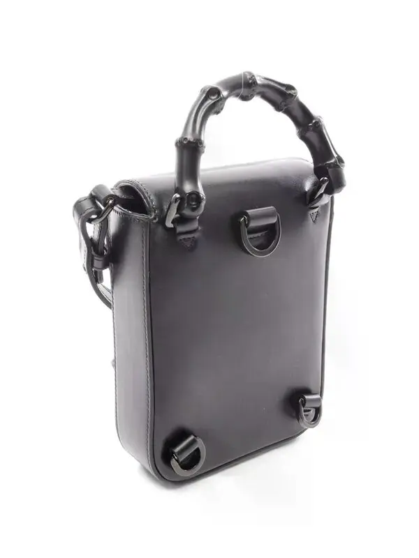 Gucci 2010s Bamboo Leather Cross Body Bag - Black