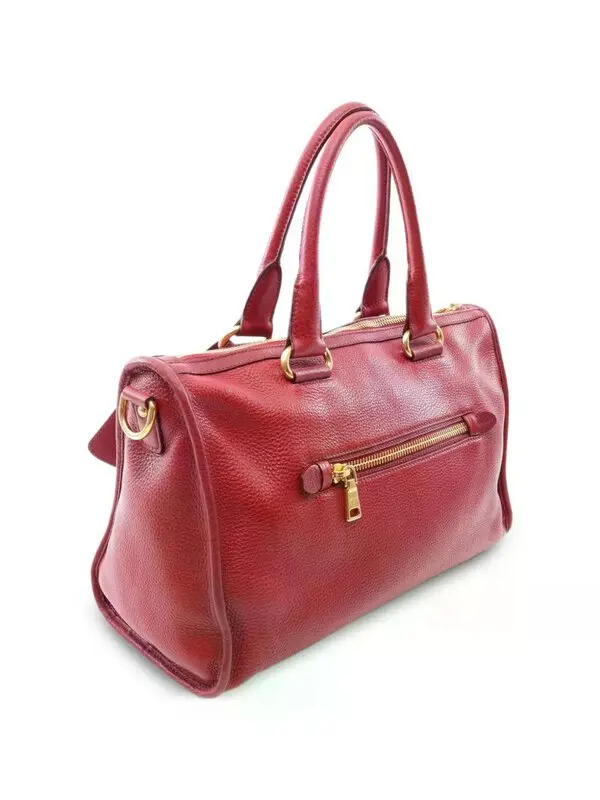 Prada Pebbled Leather Tote Bag