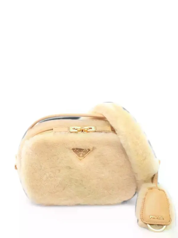 Prada 2010s Odette Faux-fur Shoulder Bag - Neutrals