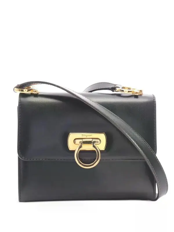 FERRAGAMO Gancini Shoulder Bag - Black