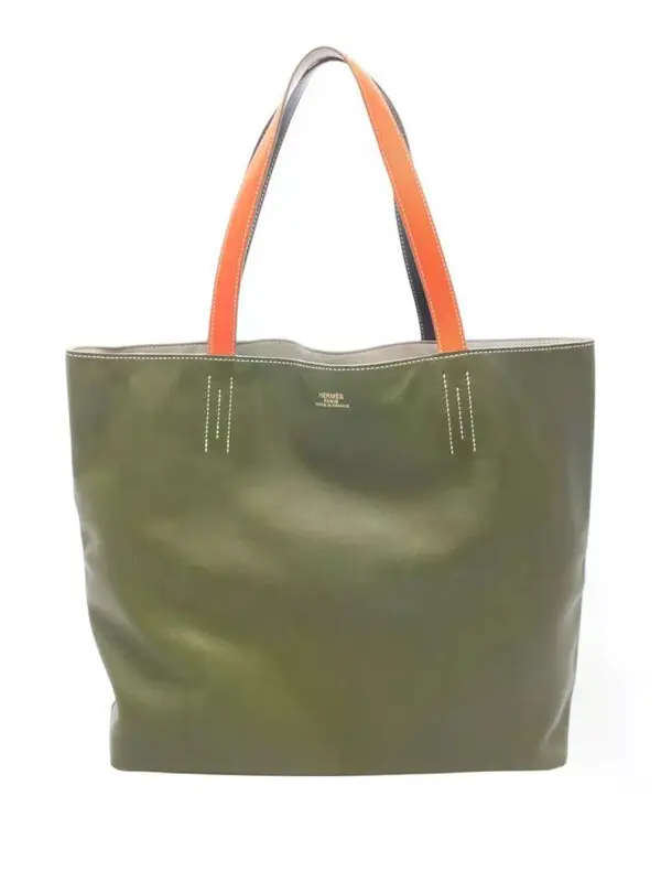 Hermès 2013 Sikkim Reversible Double Sens 45 Tote Bag - Green
