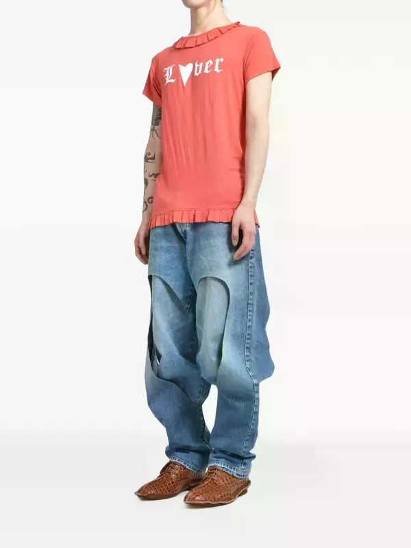 VAIN Ruffle-trimmed Graphic-print T-shirt