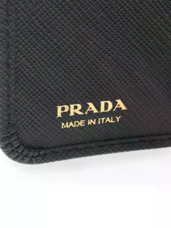 Prada Saffiano Triang Bi-fold Wallet