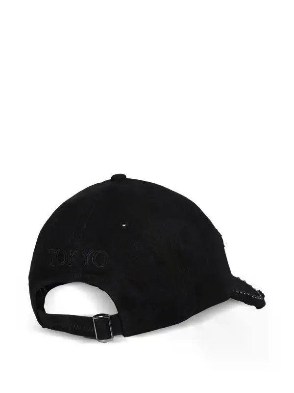 ALICE HOLLYWOOD Stud-embellished Distressed Cap