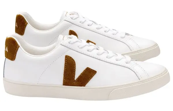 VEJA Esplar Leather Sneakers - White/camel