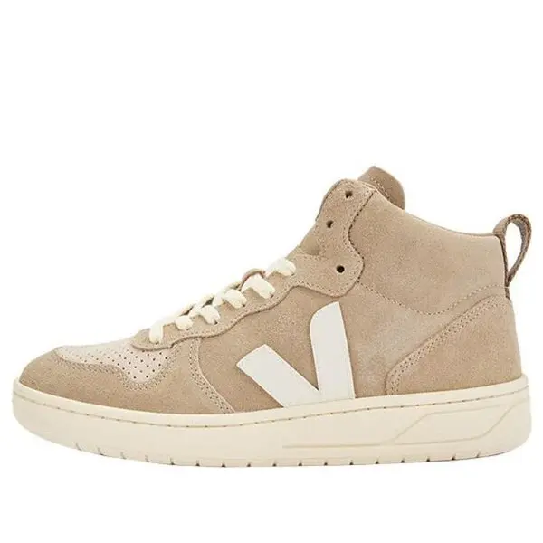 VEJA V-15 Suede High Top Sneakers - Dune/pierre