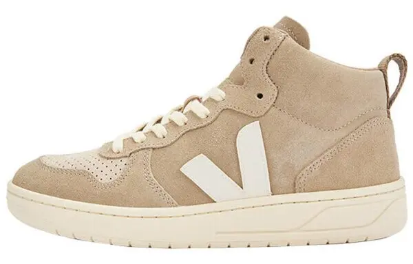 VEJA V-15 Suede High Top Sneakers - Dune/pierre