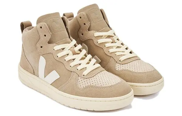 VEJA V-15 Suede High Top Sneakers - Dune/pierre