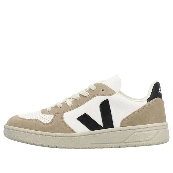 VEJA V-10 Chromfree Low-top Sneakers - White/beige/black