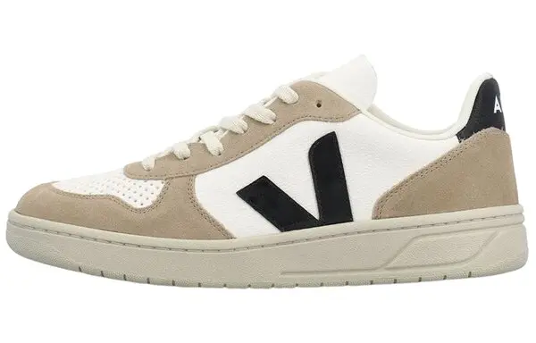VEJA V-10 Chromfree Low-top Sneakers - White/beige/black