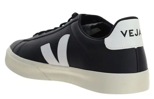 VEJA Campo Leather Lace-up Sneakers - Black/white
