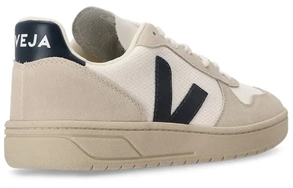 VEJA V- Panelled Low-top Sneakers - White/beige/black
