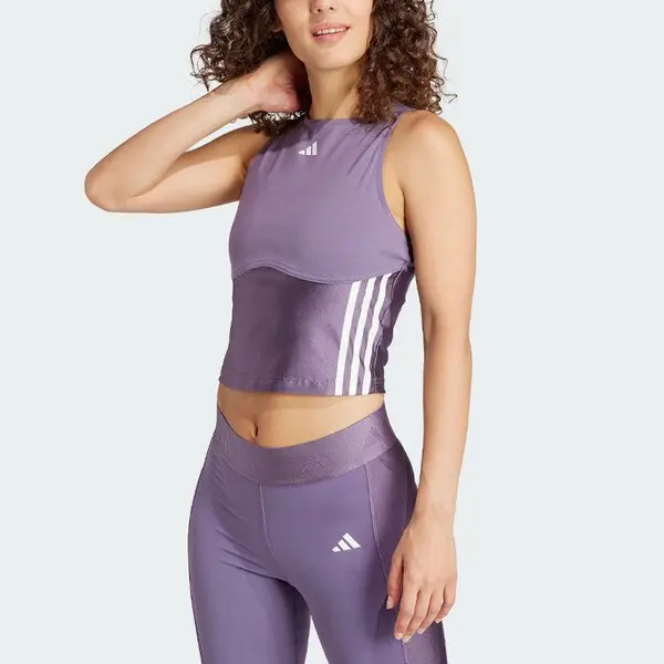 Adidas Hyperglam Shine Crop Tank Top Asia Sizing 'pueple