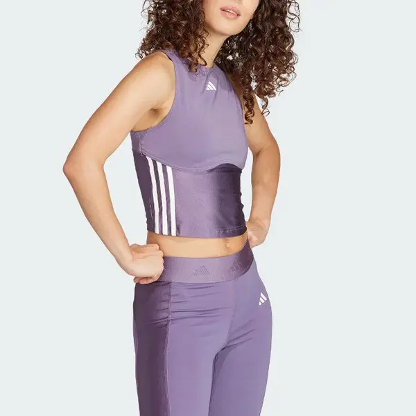 Adidas Hyperglam Shine Crop Tank Top Asia Sizing 'pueple