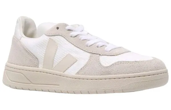 VEJA V-10 Low-top Mesh Sneakers - White/beige