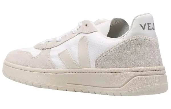 VEJA V-10 Low-top Mesh Sneakers - White/beige