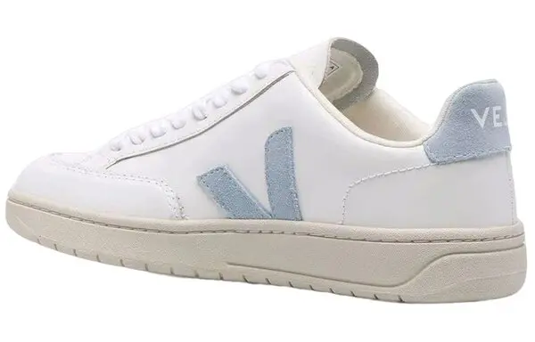 VEJA V-12 Leather Sneakers - White/blue