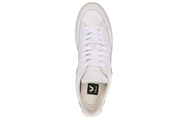 VEJA V-12 Leather Sneakers - White/blue