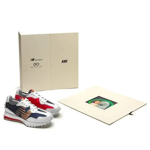 NEW BALANCE 327 X Kiks X Nuttsh Art 'white Red Blue