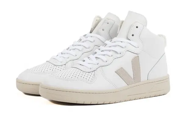 VEJA V-15 Leather Sneakers - White/natural
