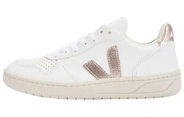 VEJA V- Chromfree Low-top Sneakers - White/gold