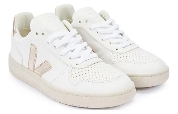 VEJA V- Chromfree Low-top Sneakers - White/gold