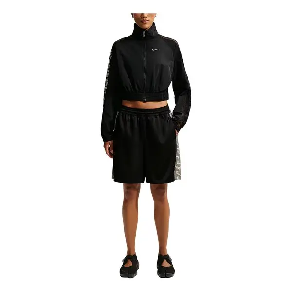 Nike Cropped Lace Track Jacket - Black/white