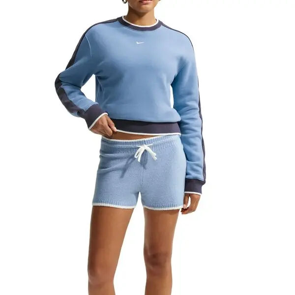 Nike Studio Fleece Medium Weight Crew Work Blue Gridiron Sail