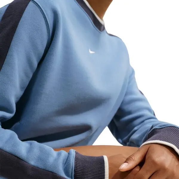 Nike Studio Fleece Medium Weight Crew Work Blue Gridiron Sail