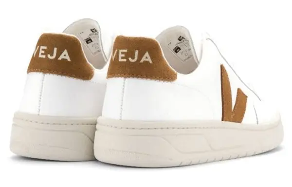VEJA V-12 Leather Sneakers - White/camel
